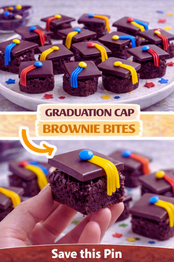 Graduation Cap Brownie Bites